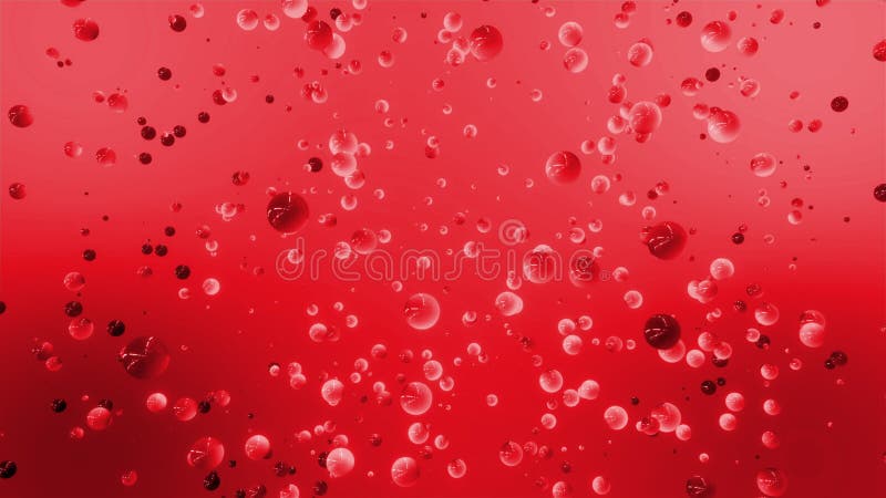 Turquoise and Red Background. Design. Flying Round Objects in 3d Format ...