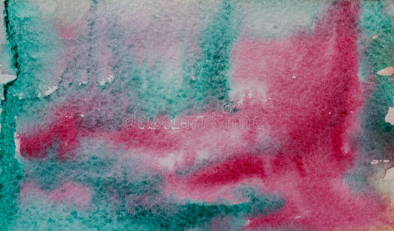 Turquoise Red Watercolor Abstraction Stock Illustration - Illustration ...