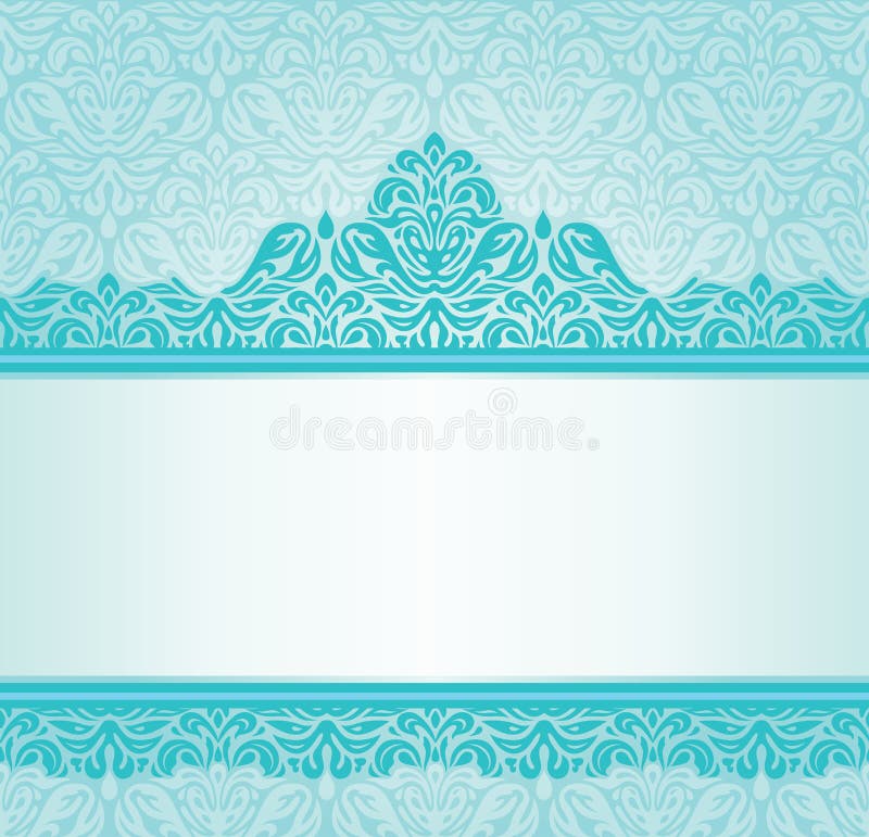 Turquoise Retro Invitation Design Stock Vector - Illustration of ...