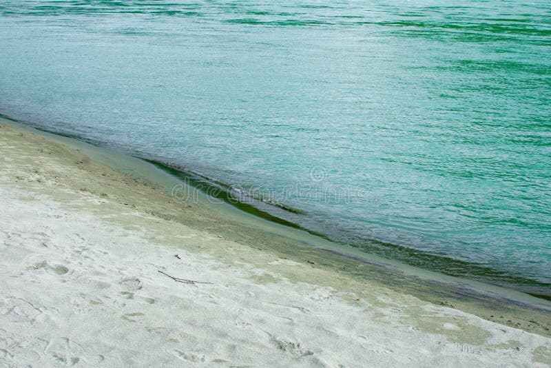 Turquoise river and sand stock photo. Image of diagonal - 154423962