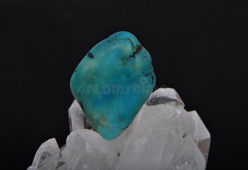 Turquoise on rock crystal stock image. Image of silica - 54113451