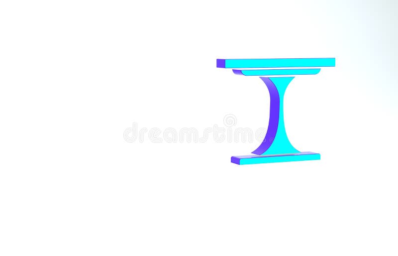 Turquoise Round Table Icon Isolated on White Background. Minimalism ...