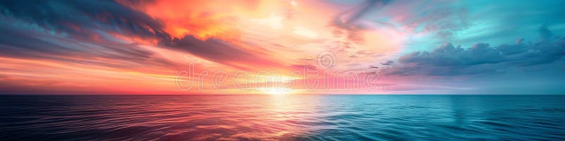 Turquoise Sea and Beautiful Sky Banner Stock Illustration ...