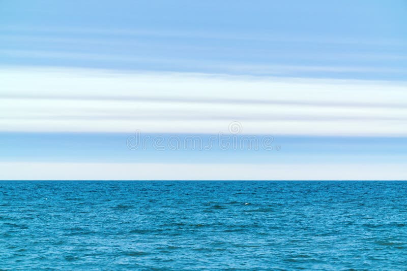 Turquoise Sea and Horizon with Clouds Stock Image - Image of scene ...
