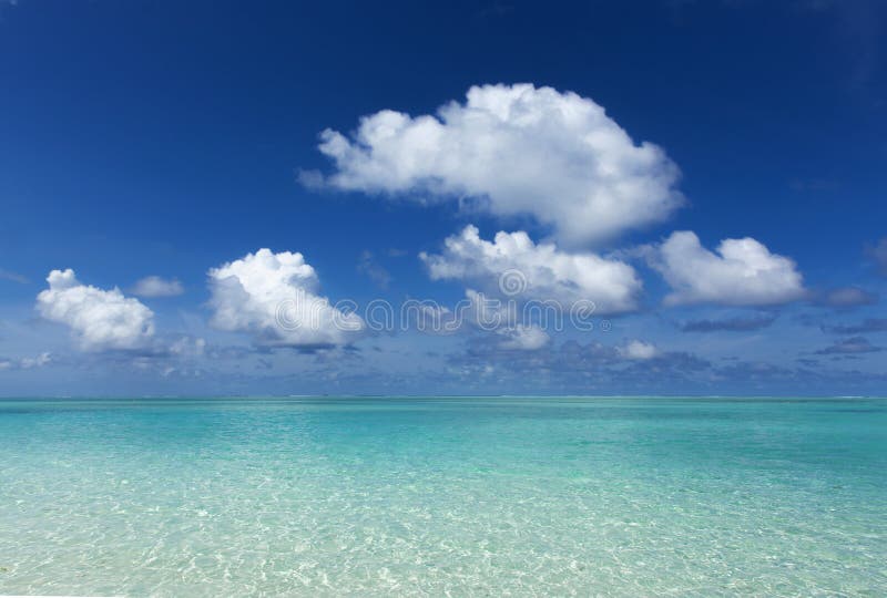 Turquoise Sea and Sky Horizon Stock Image - Image of beaches, tourist ...