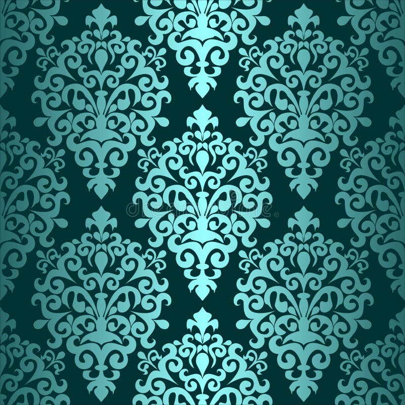 Elegant Turquoise Background with Ornate Borders Stock Vector ...