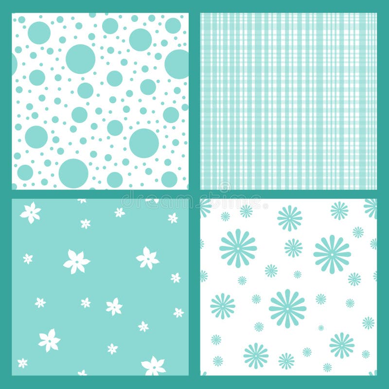 Turquoise Seamless Tiling Textures Stock Illustration - Illustration of ...