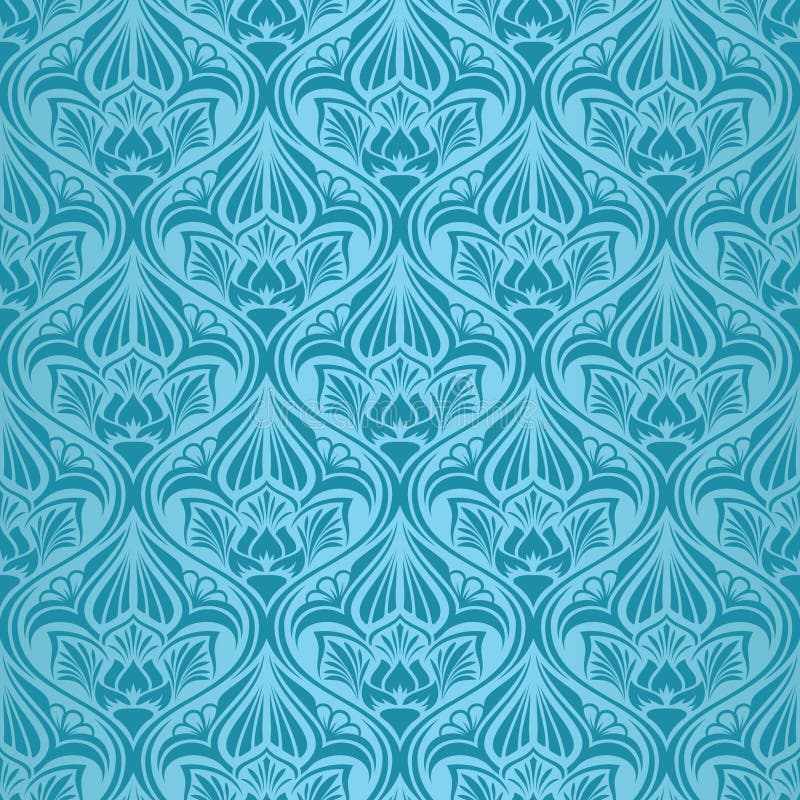 Turquoise Seamless Wallpaper Stock Vector - Illustration of silk ...