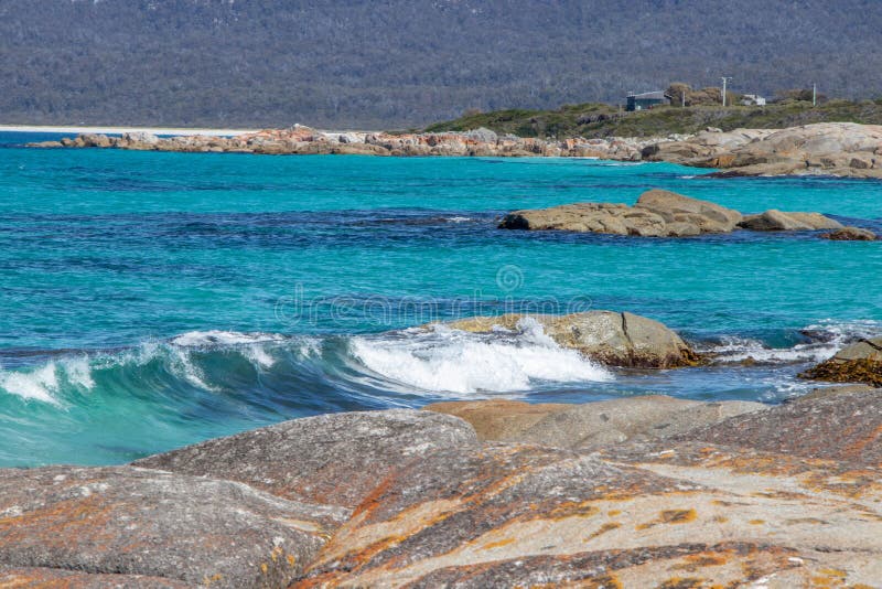 Turquoise Seas Off East Tasmania Coast Stock Photo - Image of coast ...