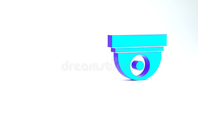 Turquoise Security Camera Icon Isolated on White Background. Minimalism ...