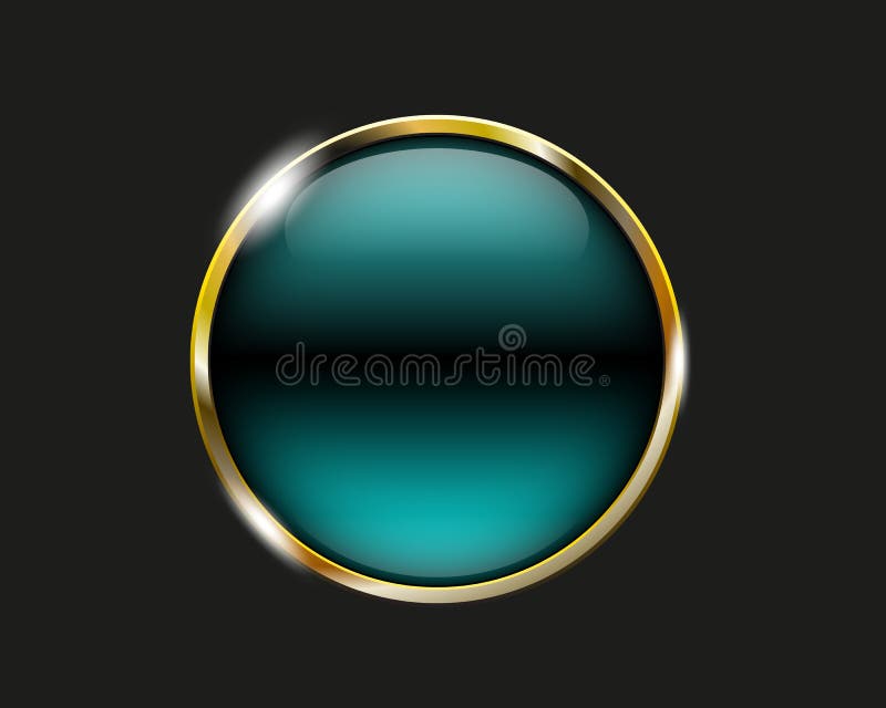 Turquoise Shiny Button with Metallic Elements, Vector Design Stock ... Turquoise Shiny Button with Metallic Elements, Vector Design Stock ...