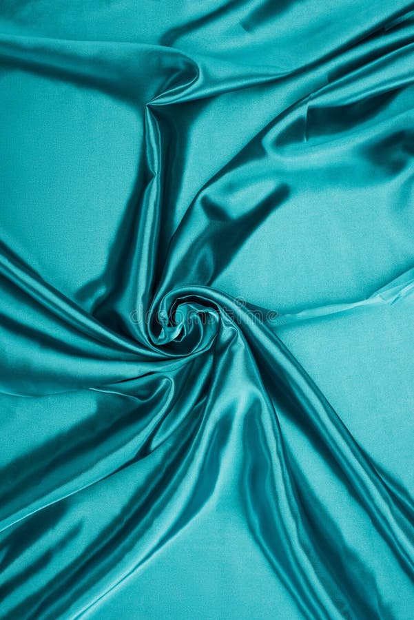 Turquoise shiny wavy satin stock photo. Image of silky - 129533538