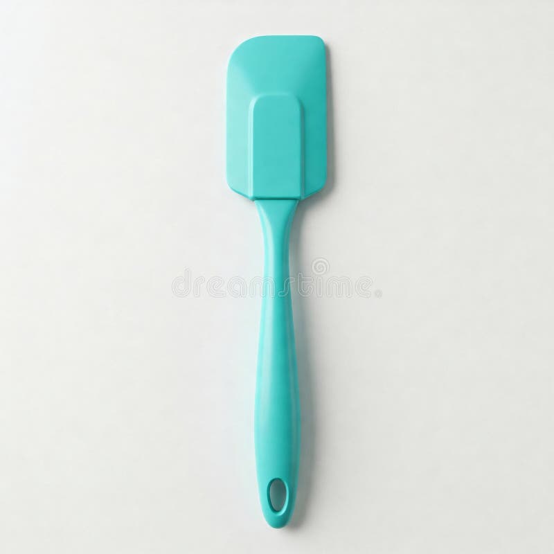 Turquoise Silicone Spatula Isolated on White Background. 3d ...