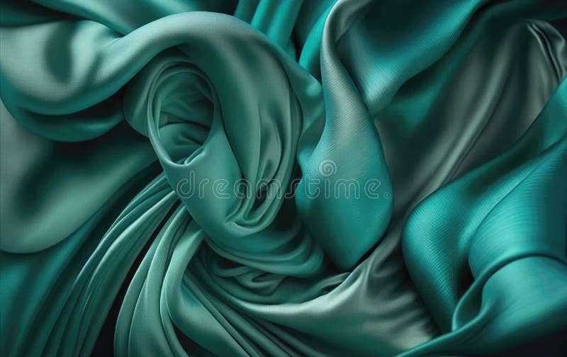 Turquoise Silk Fabric Texture Background. Generative AI Stock ...