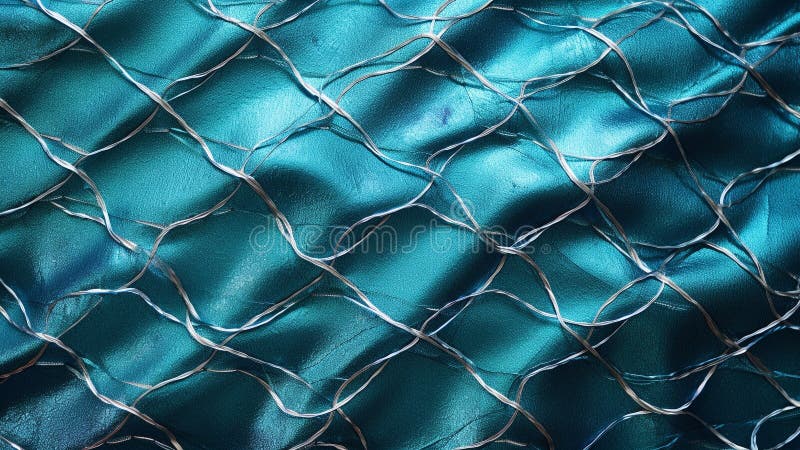 Turquoise and Silver Metallic Mesh Abstract Pattern Stock Illustration ...