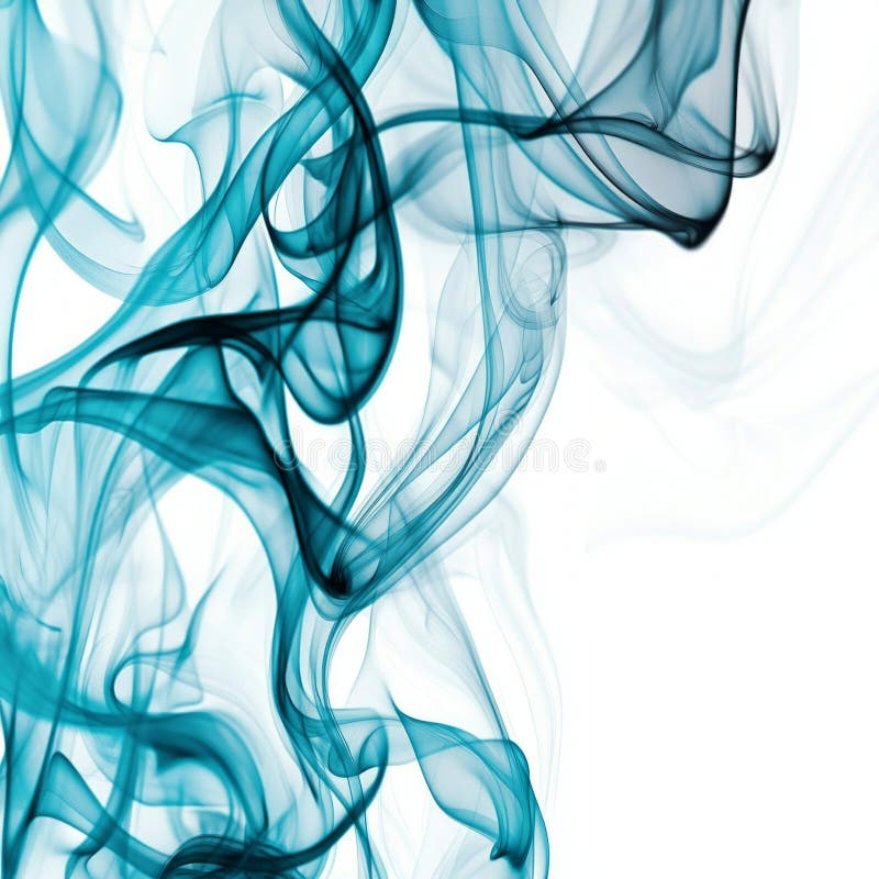 Turquoise Smoke Gracefully Ascends, Nurturing Captivating Shapes and ...