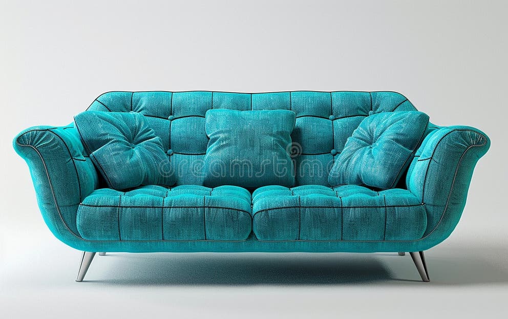 Turquoise Sofa Rendering for Commercial Use -Generative Ai Stock Image ...