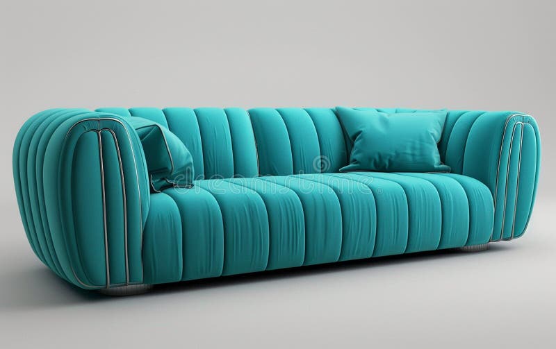 Turquoise Sofa Rendering for Commercial Use -Generative Ai Stock Photo ...