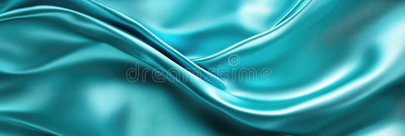 Turquoise Soft Satin Fabric Wave Background Design. Texture with Smooth ...