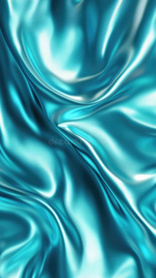 Turquoise Soft Satin Fabric Wave Vertical Background Design. Texture ...