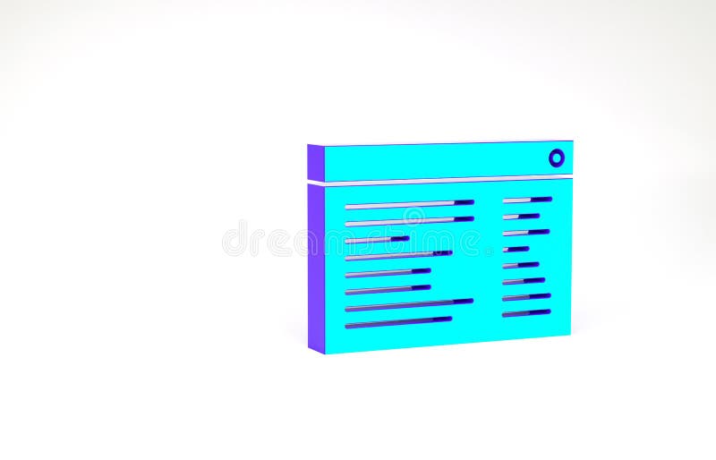 Turquoise Binary Code Icon Isolated on White Background. Minimalism Concept Stock Illustration ...