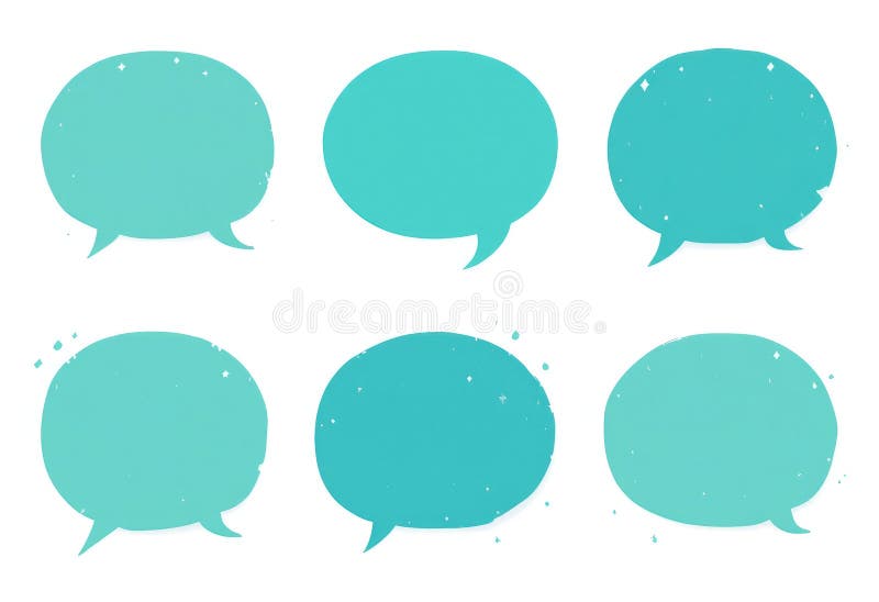 Turquoise Speech Bubbles Grouped Together for Communication and Design ...