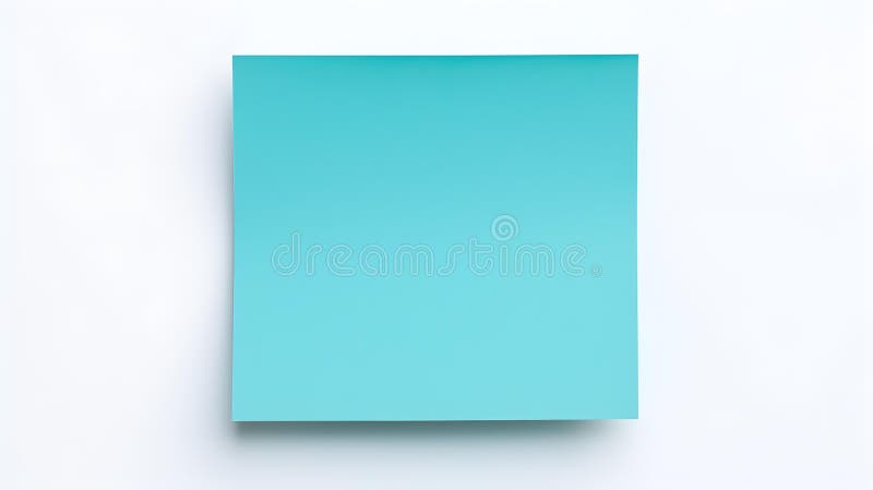 Turquoise Square Paper Note on a White Background. Brainstorming ...