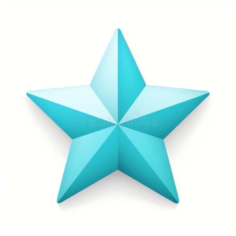 A Turquoise Star Icon on a White Background Stock Illustration ...