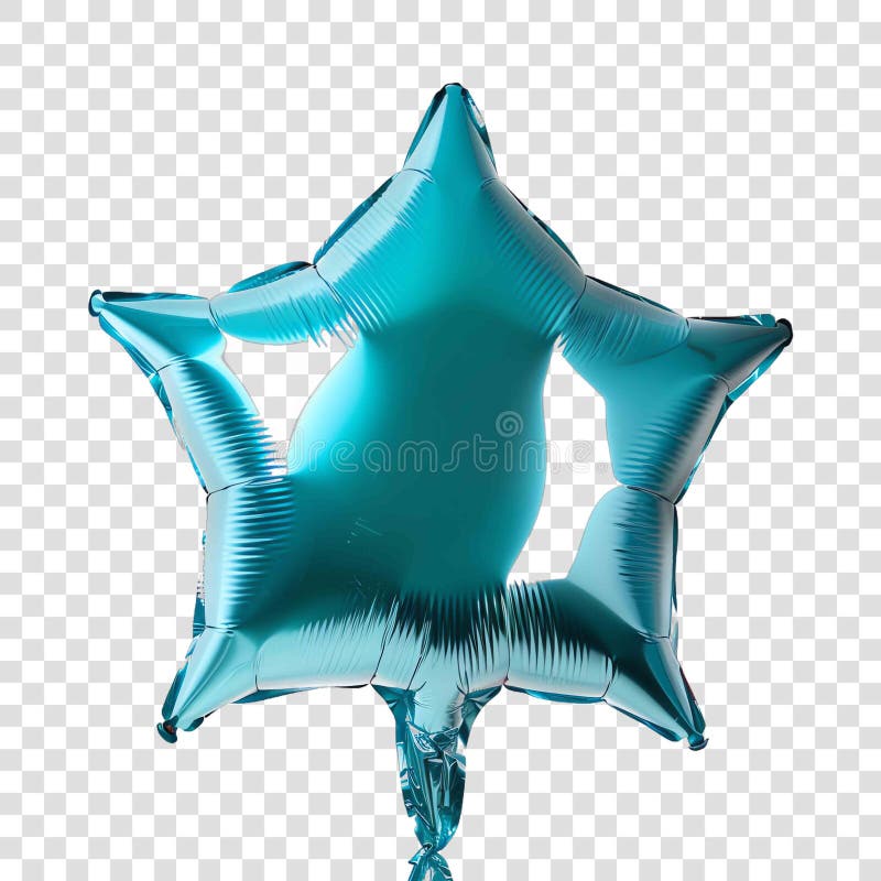 Turquoise Star Shaped Foil Balloon Stock Illustration - Illustration of ...