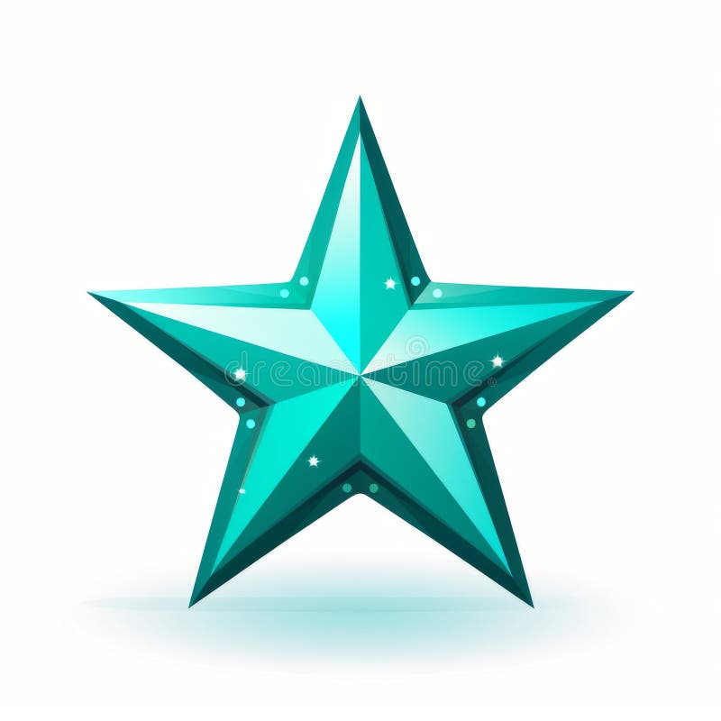 A Turquoise Star on a White Background Stock Illustration ...