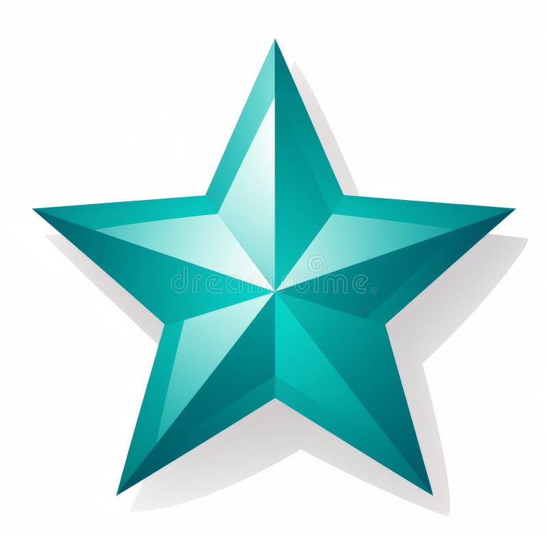 A Turquoise Star on a White Background Stock Illustration ...