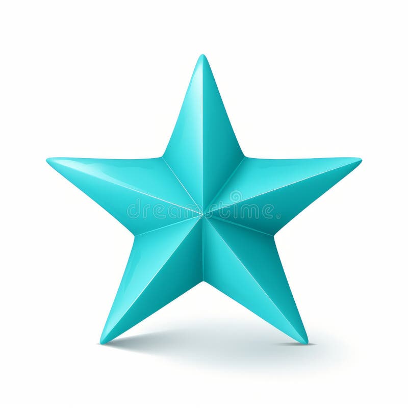 A Turquoise Star on a White Background Stock Illustration ...