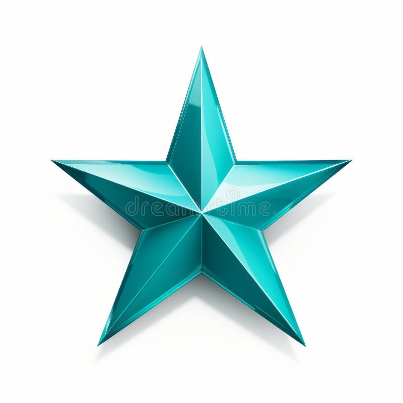 A Turquoise Star on a White Background Stock Illustration ...