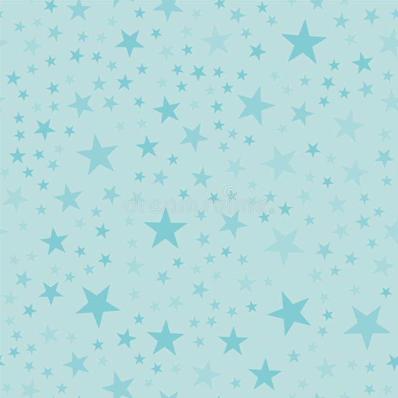 Turquoise Stars Pattern on Light Blue Background. Stock Vector ...