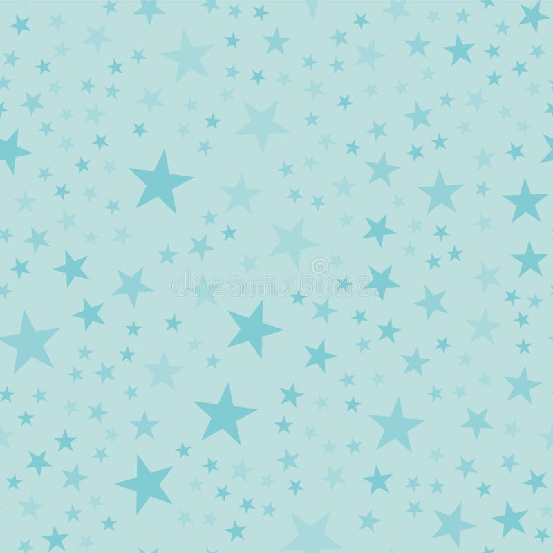 Turquoise Stars Pattern on Light Blue Background. Stock Vector ...