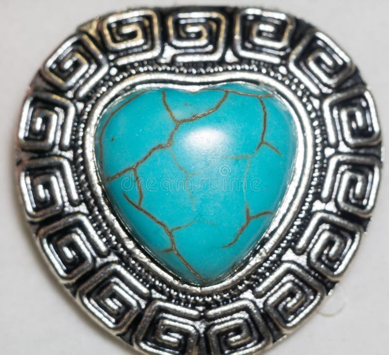 Turquoise Stone Heart stock image. Image of platinum - 65027781