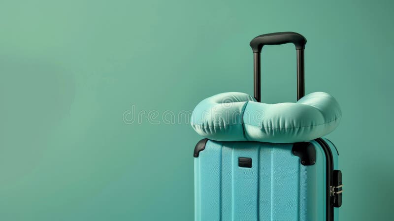 Turquoise Suitcase Standing. Concept of Tourism and Traveling Stock ...