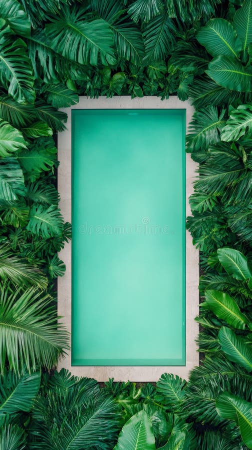 Turquoise Swimming Pool Surrounded by Lush Tropical Plants Stock Photo ...