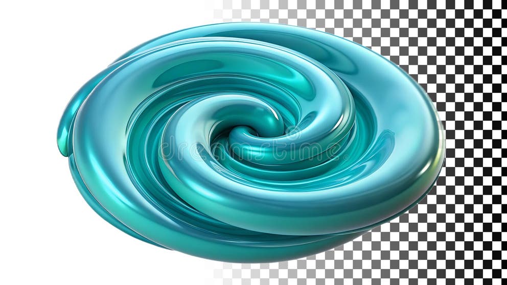 Turquoise Swirl, Fluid Abstract Shape, Dynamic Art Element, Modern ...