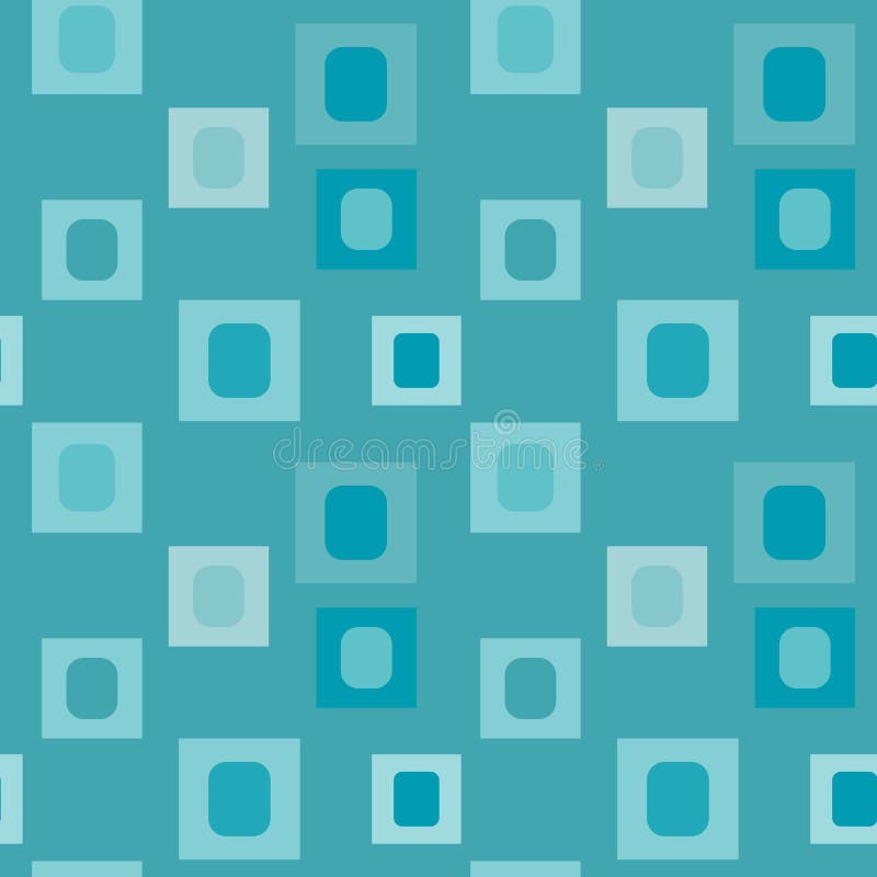 Turquoise Teal Geometric Square Repeat Pattern Vector Print Stock ...