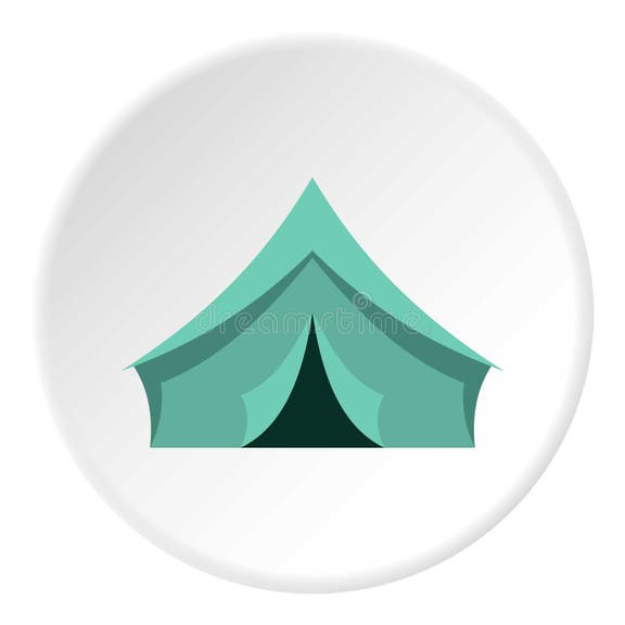 Turquoise tent icon circle stock vector. Illustration of camp - 95433695