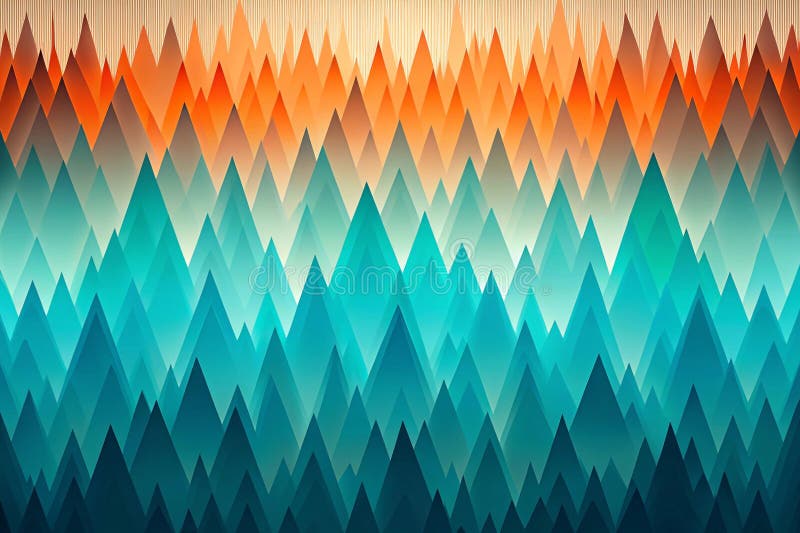 Turquoise To Tangerine with Sharp Stylized Peaks and Layered Ridges ...