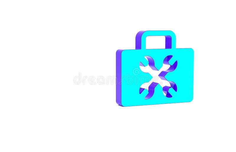 Turquoise Toolbox Icon Isolated on White Background. Tool Box Sign ...