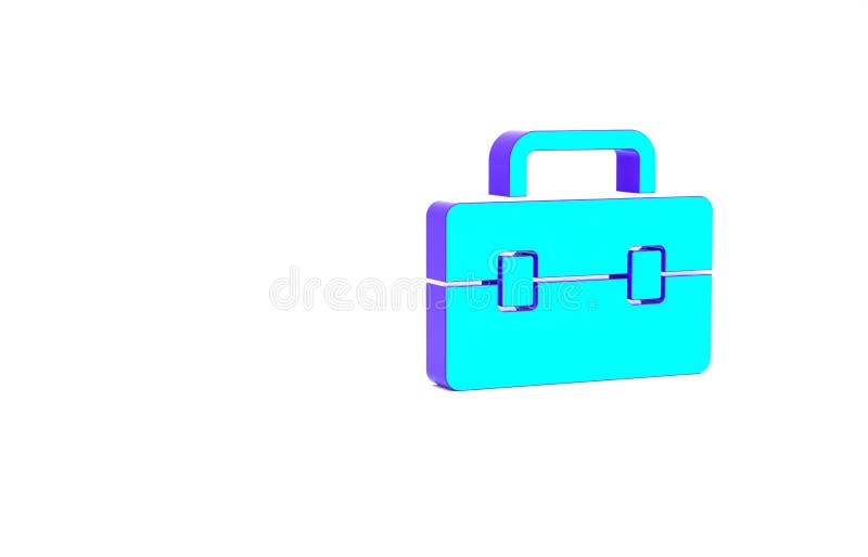Turquoise Toolbox Icon Isolated on White Background. Tool Box Sign ...