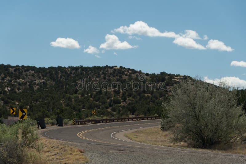 Turquoise Trail Curve on Exit from Madrid, New Mexico Stock Photo ...