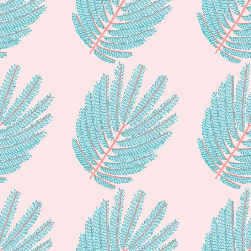 Turquoise Twice-Pinnated Leaves Vector Repeat Pattern Stock Vector ...