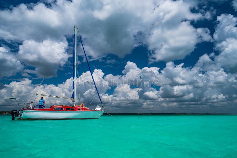 Turquoise Water in Bacalar editorial photography. Image of landscape ...