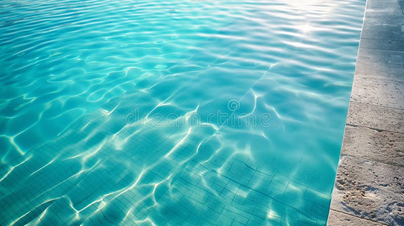 Turquoise Water of a Perfect Luxury Pool, Tranquil Ambiance, Upscale ...