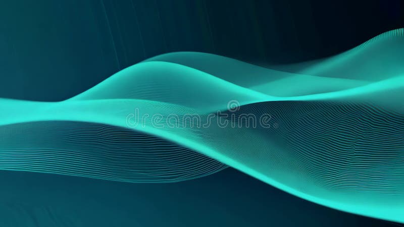 Turquoise Wave Form Flowing on Black Background Stock Video - Video of ...