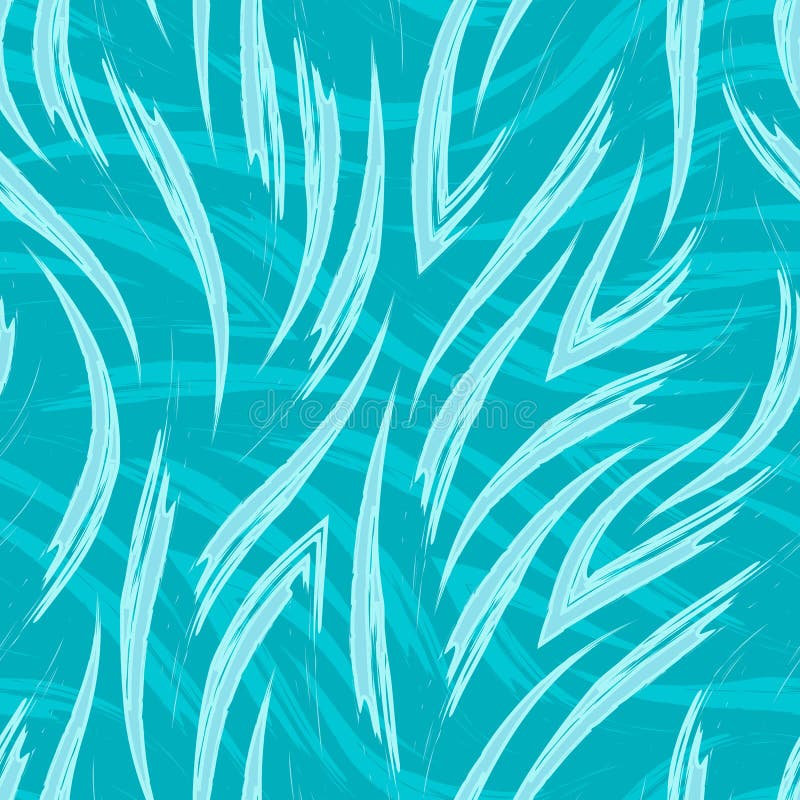 Turquoise Waves or Current Vector Seamless Pattern. Sea or River Waves ...